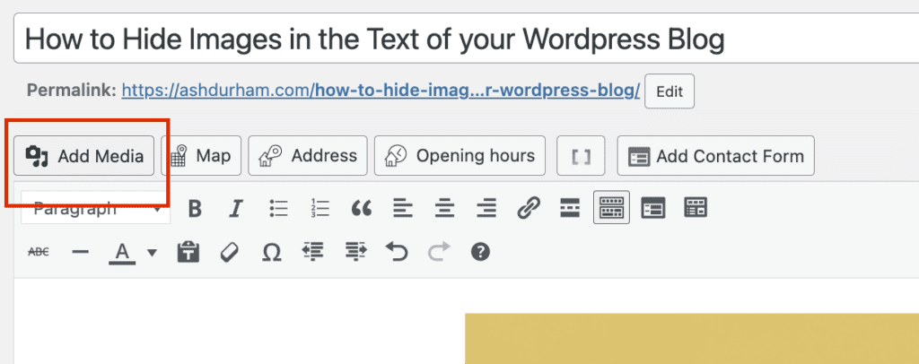 How to Hide Images in Blog Text on Wordpress
