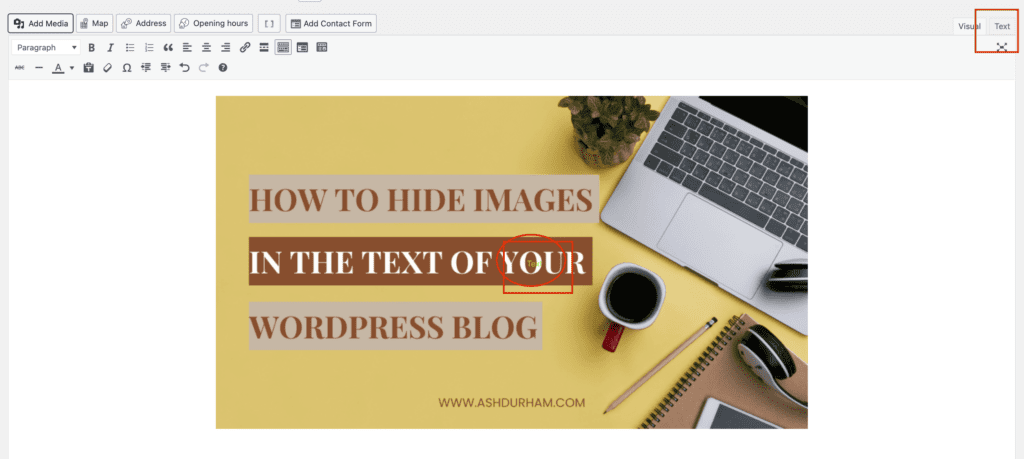 How to Hide Images in Blog Text on Wordpress
